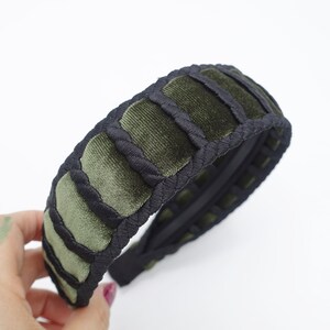Velvet Headband Rectangle Frame Embellished Hairband Unique Fall Winter ...