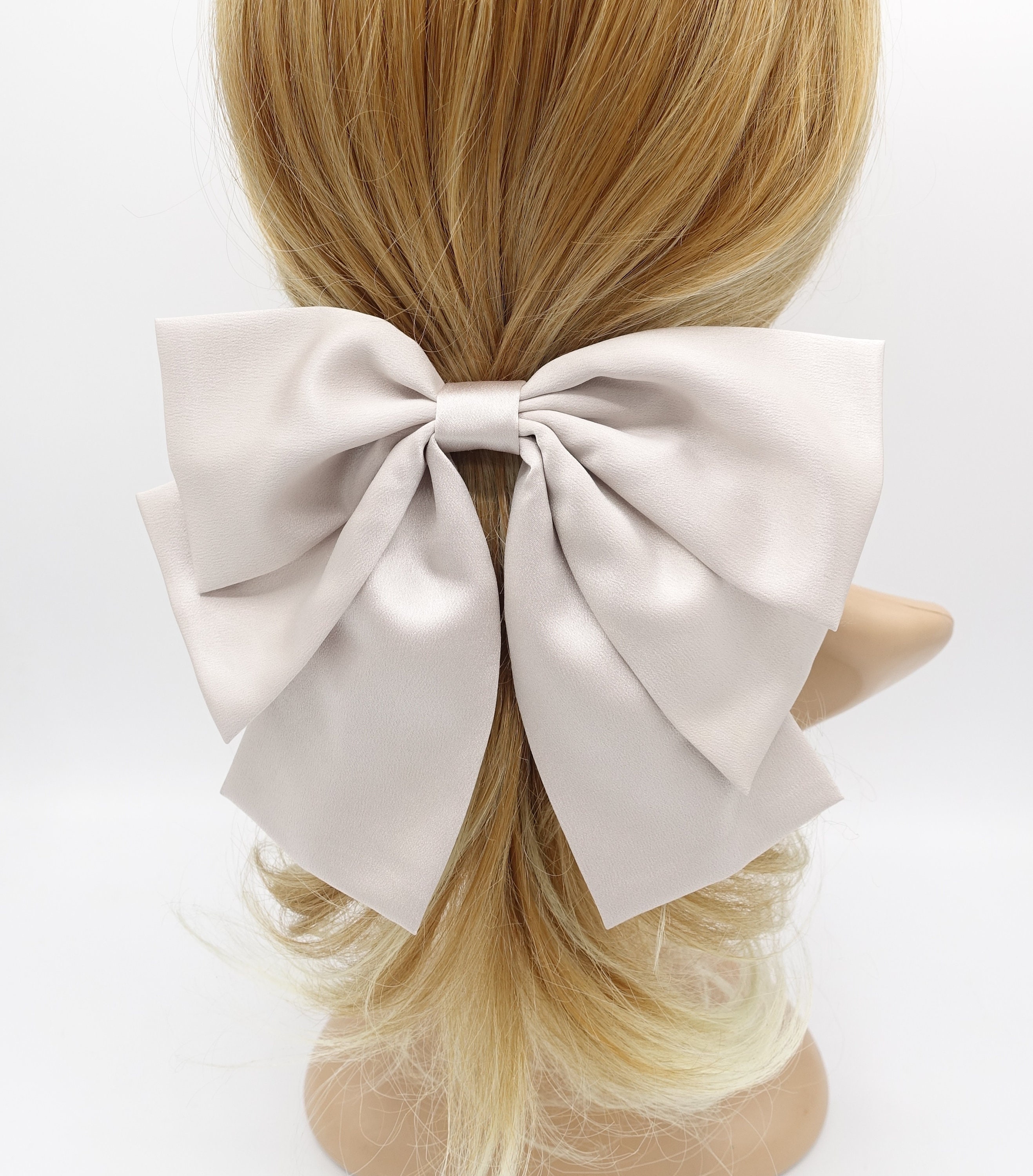 Droopy Satin Hair Bow Double Layered Hair Accessory for Women - Etsy