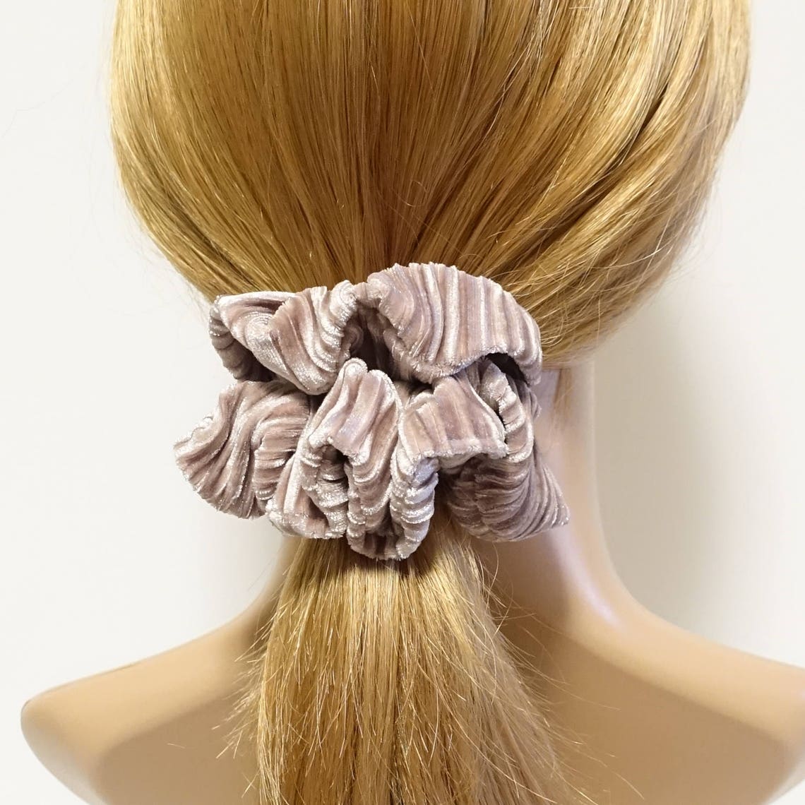 Solid Pleat Velvet Scrunchies Women Hair Elastic Scrunchie - Etsy