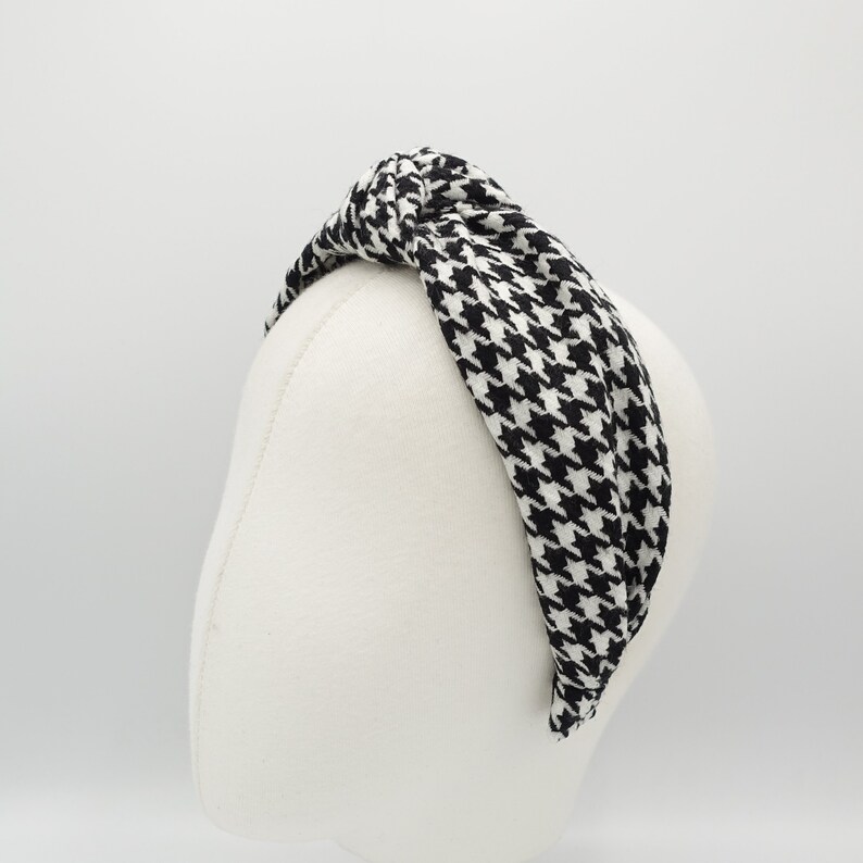Knotted headband houndstooth hairband large pattern headband | Etsy