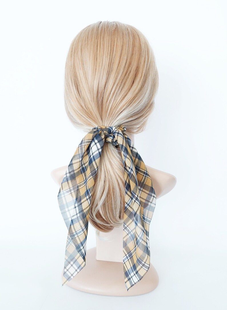 Plaid Check Tail Scrunchies Sheer Hair Accessory for Women - Etsy