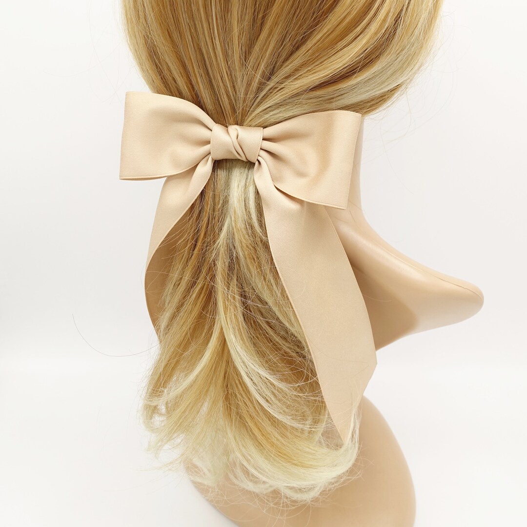 Tail Hair Bow: Veryshine Cotton Blend Barrette - Etsy