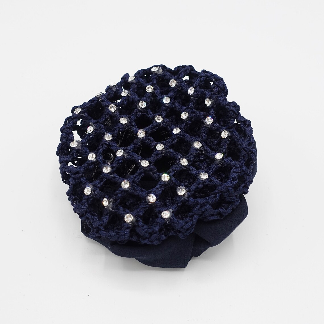 Rhinestone Bun Net Chiffon Decorated Snood Hair Claw Women - Etsy