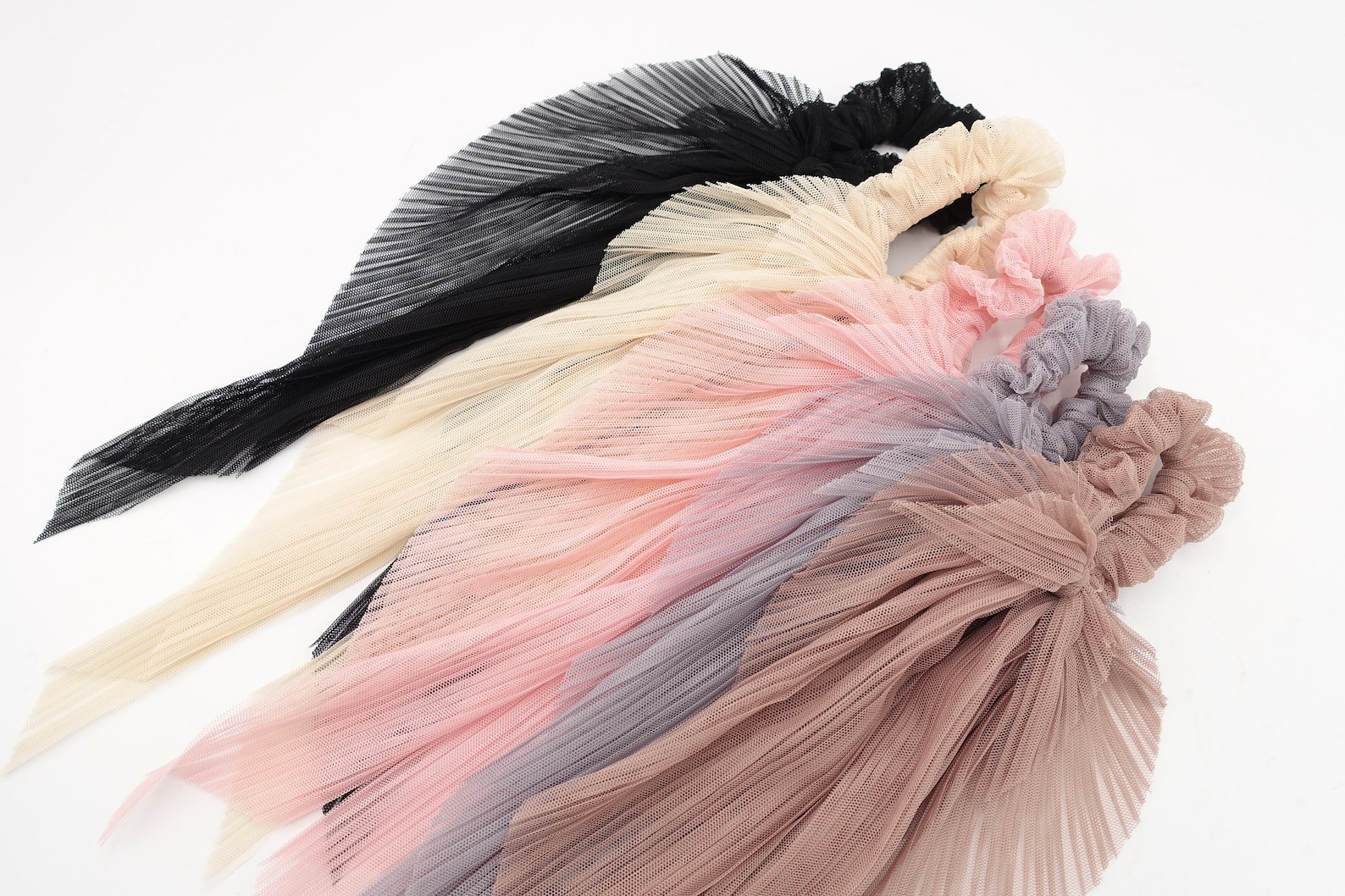 Mesh Pleated Long Tail Scrunchies Bow Knot Scrunchie Women | Etsy