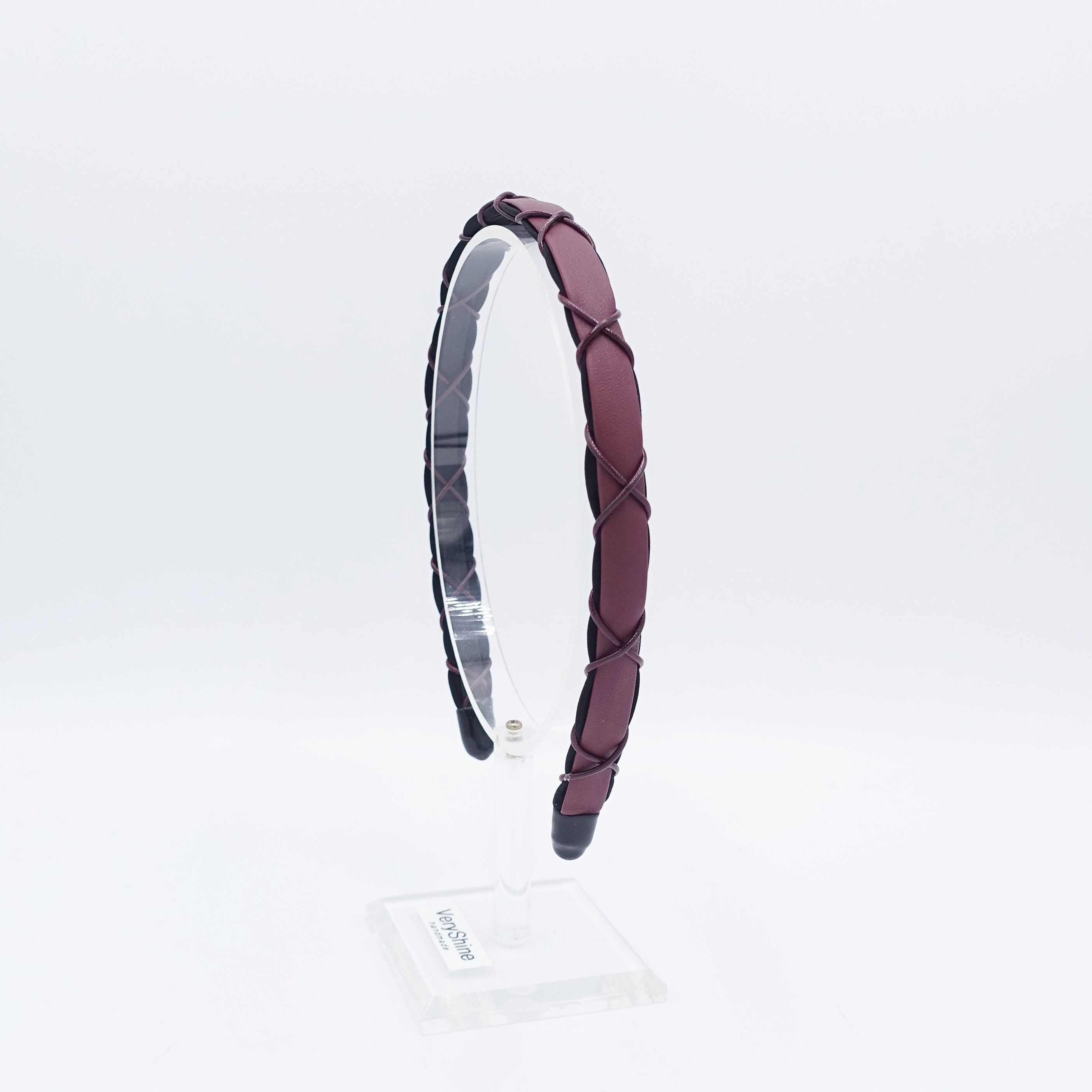 String x knot decorated leather headband | Etsy