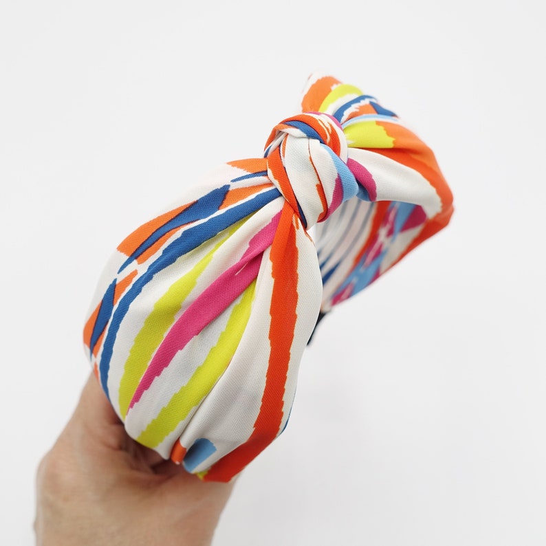 Knot Headband Line Color Play Pattern Headband Vivid Color - Etsy