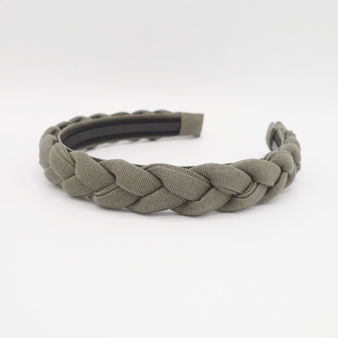 Narrow Braided Headband Linen Braided Hairband Simple Hair Accessory ...