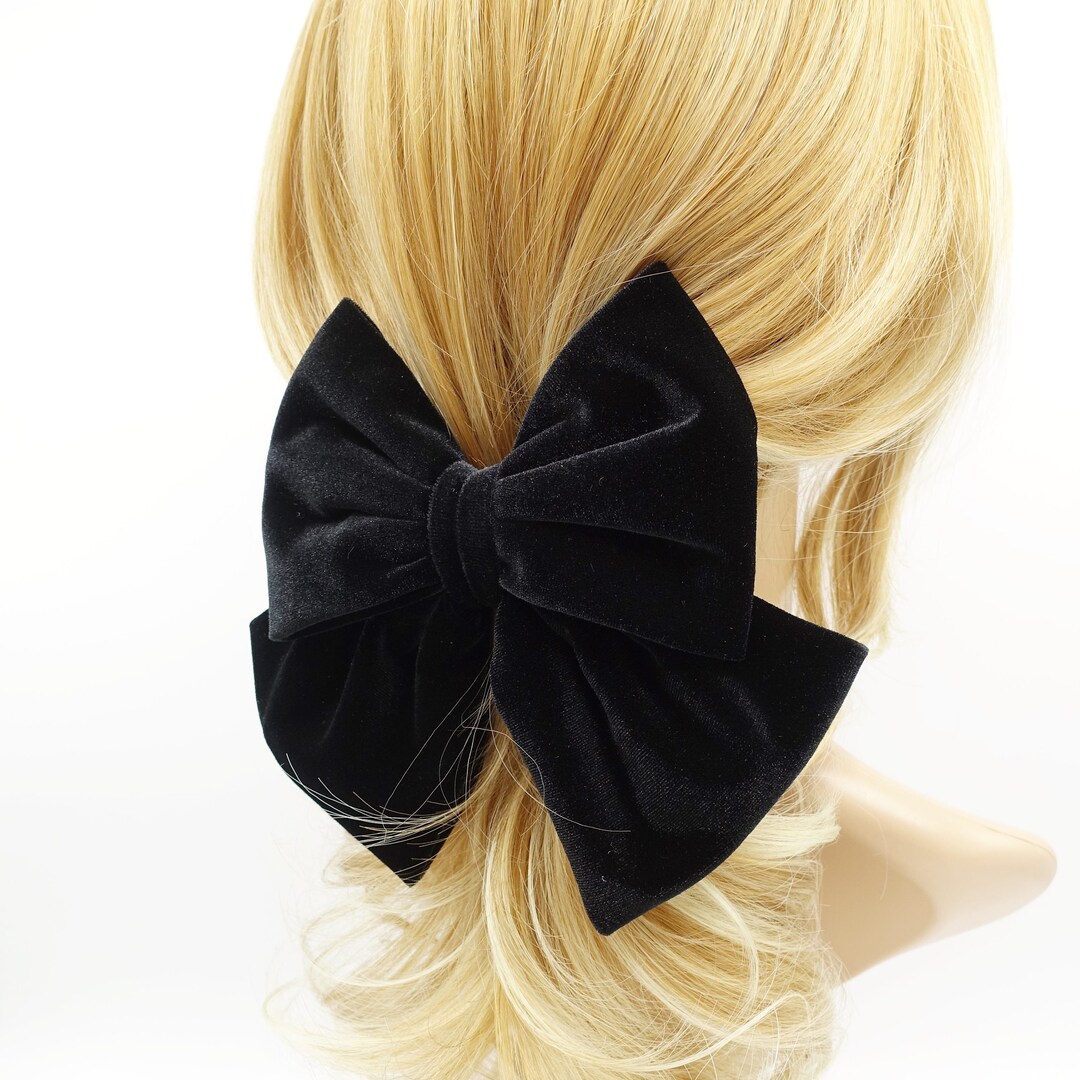 Velvet Hair Bow Dark Tone K Style Women Hair Bow French - Etsy