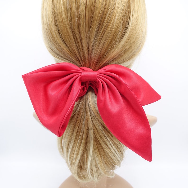 Satin Bow Scrunchies Glossy Swallow Tail Scrunchie Women Hair - Etsy