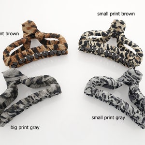 Leopard Print Pattern Wrapped Hair Claw Clip Women Updo Hair Accessory ...