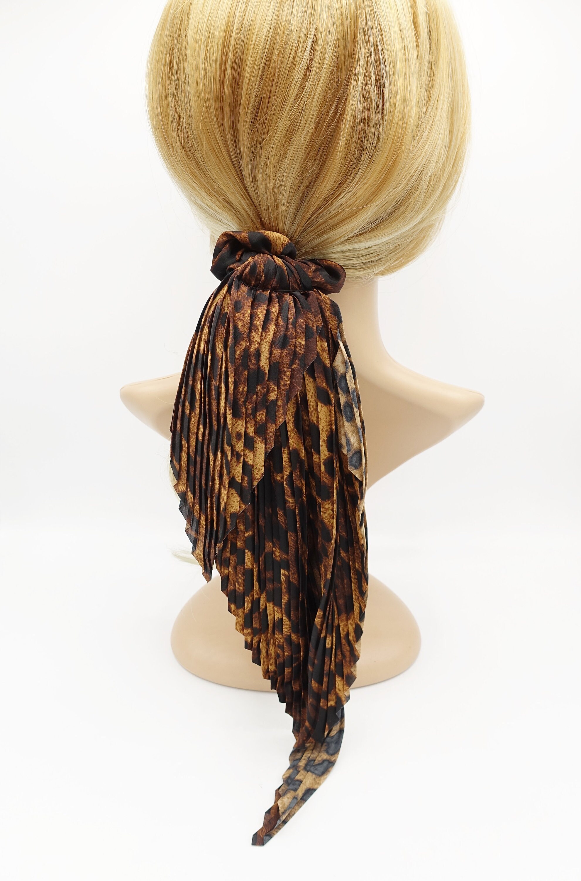 Satin long tail scrunchies pleated swallow tail hair scrunchy | Etsy