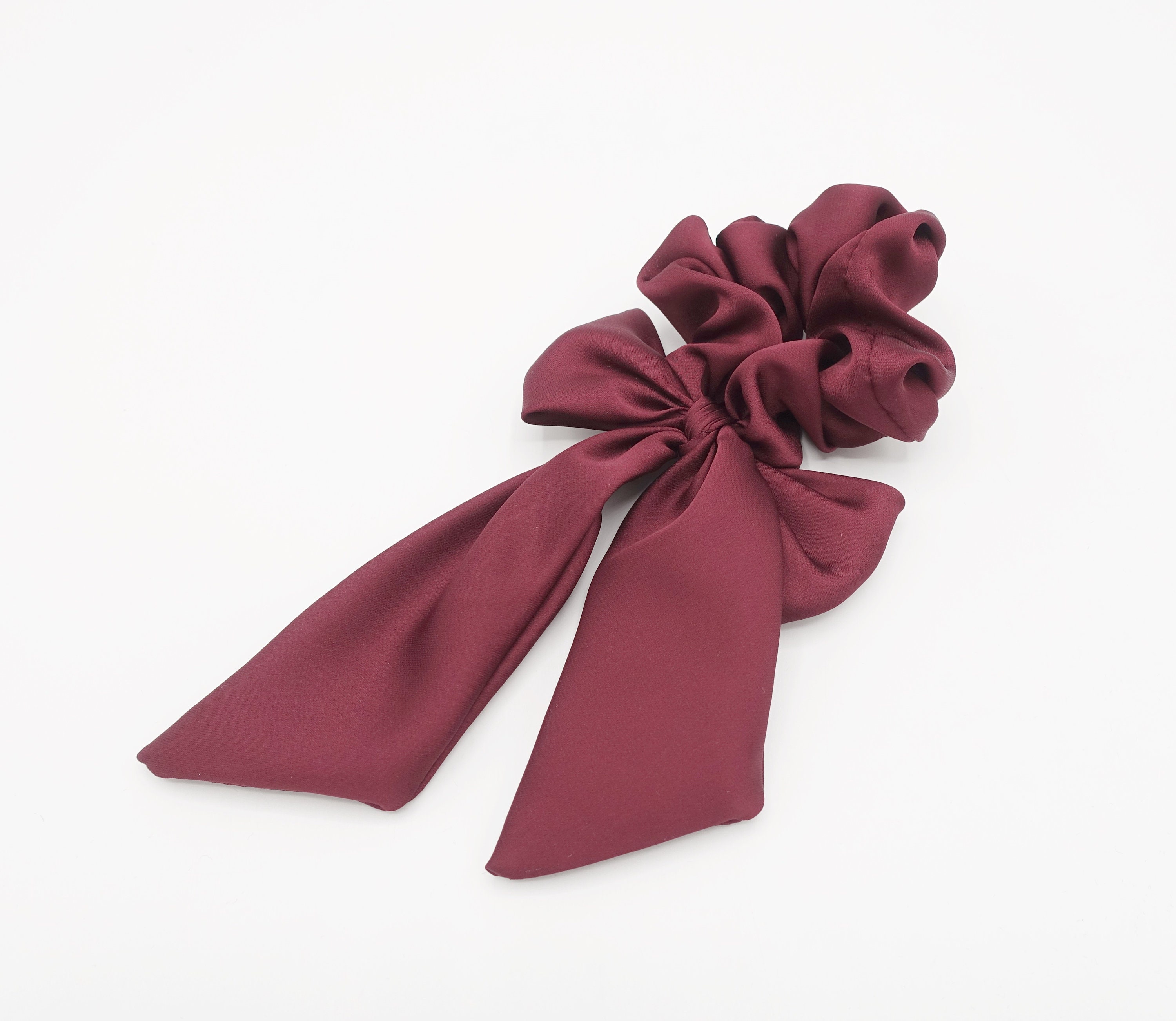 Satin Hair Bow Knot Scrunchies Glossy Tail Bow Scrunchy Women | Etsy