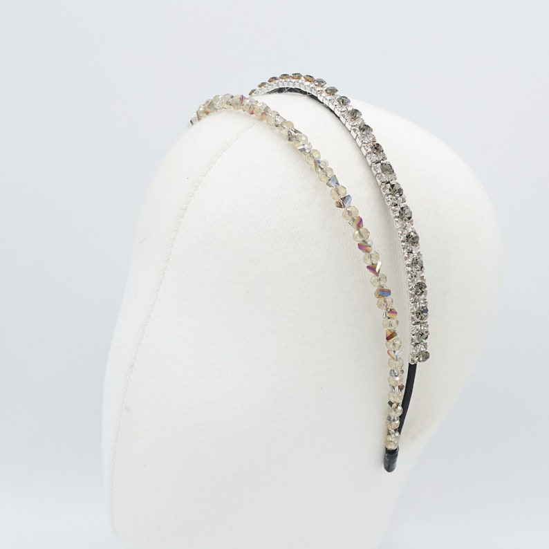 Jeweled Double Headband Rhinestone Crystal Embellished - Etsy