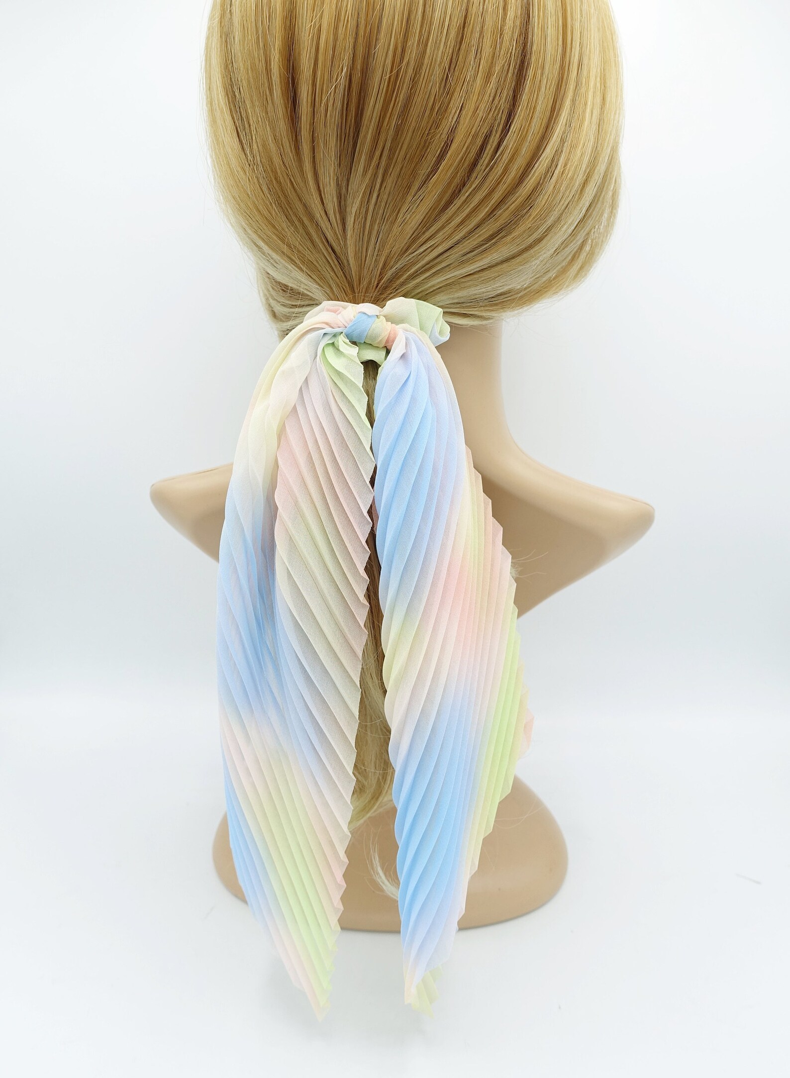 Tie Dye Scrunchies Chiffon Bow Long Tail Scarf Hair Tie - Etsy