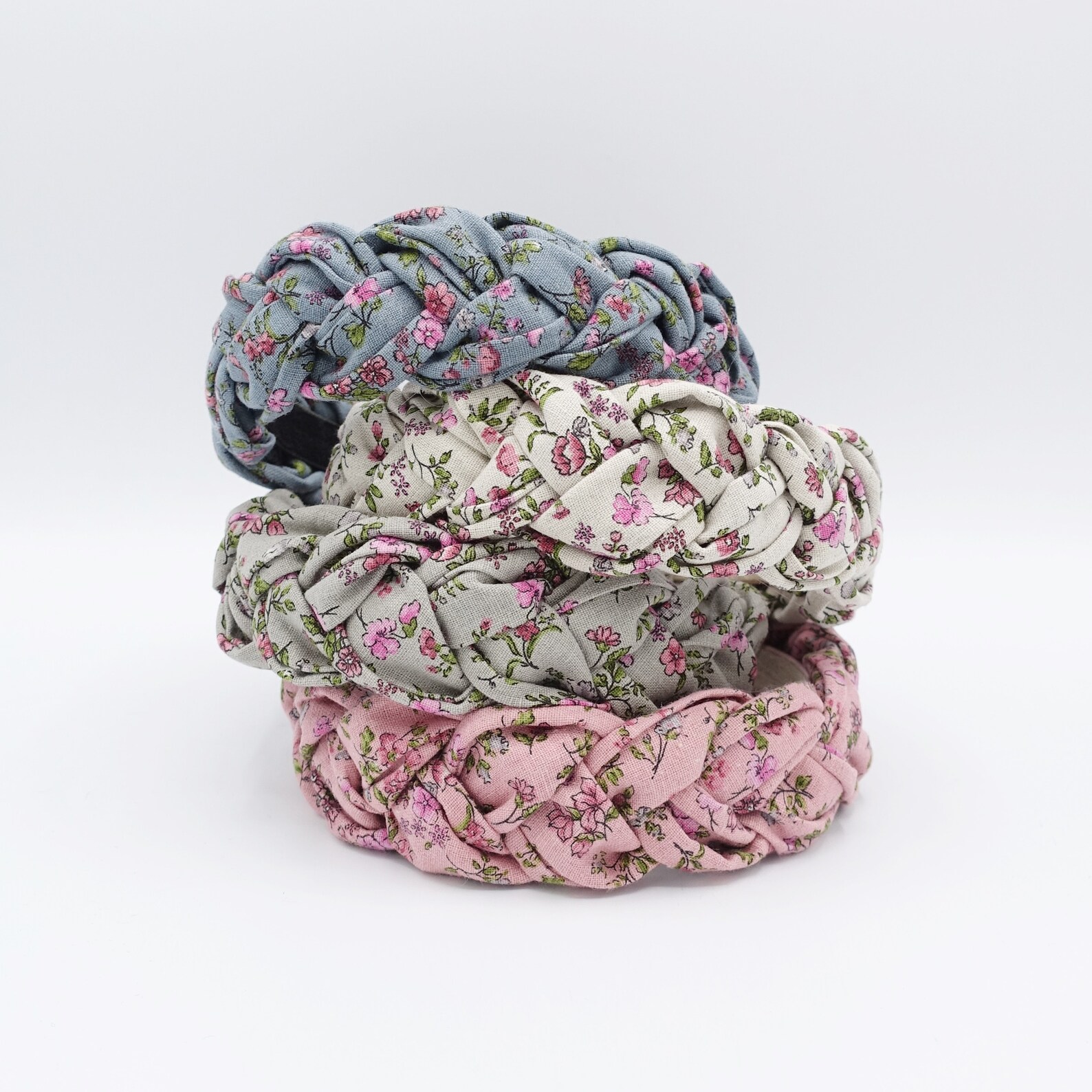 Floral Braided Headband Dawn Flowers Cotton Floral Hairband for Women ...