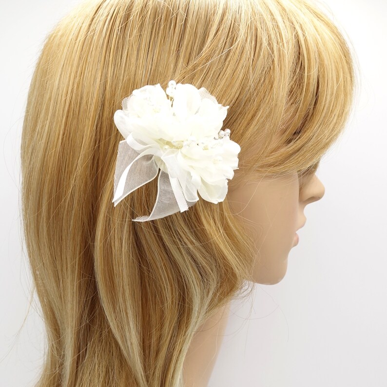 Fabric Flower Hair Clip Bridal Hair Accessory - Etsy