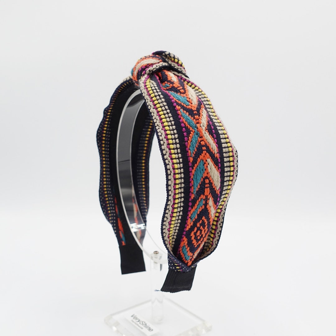 Aztec Pattern Headband Jacquard Knot Hairband Woman Hair Accessory - Etsy