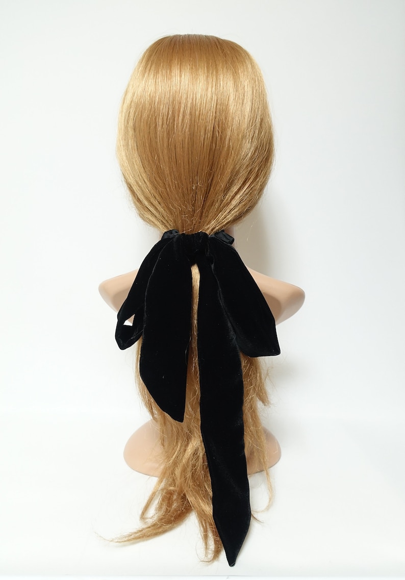 Silk Velvet Long Strap Bow Knot Satin Scrunchy Luxury Soft Bow - Etsy