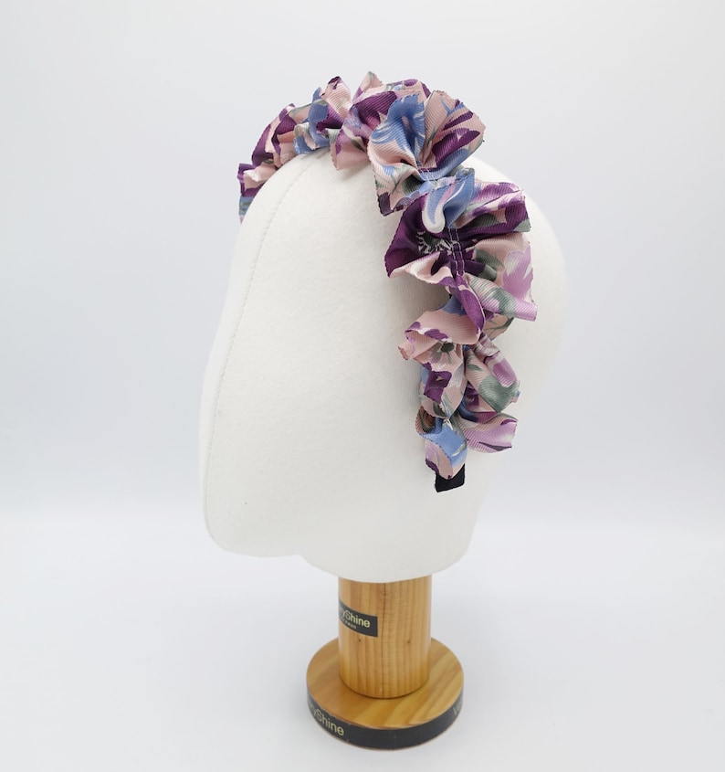 Big Floral Ruffle Wave Headband - Etsy