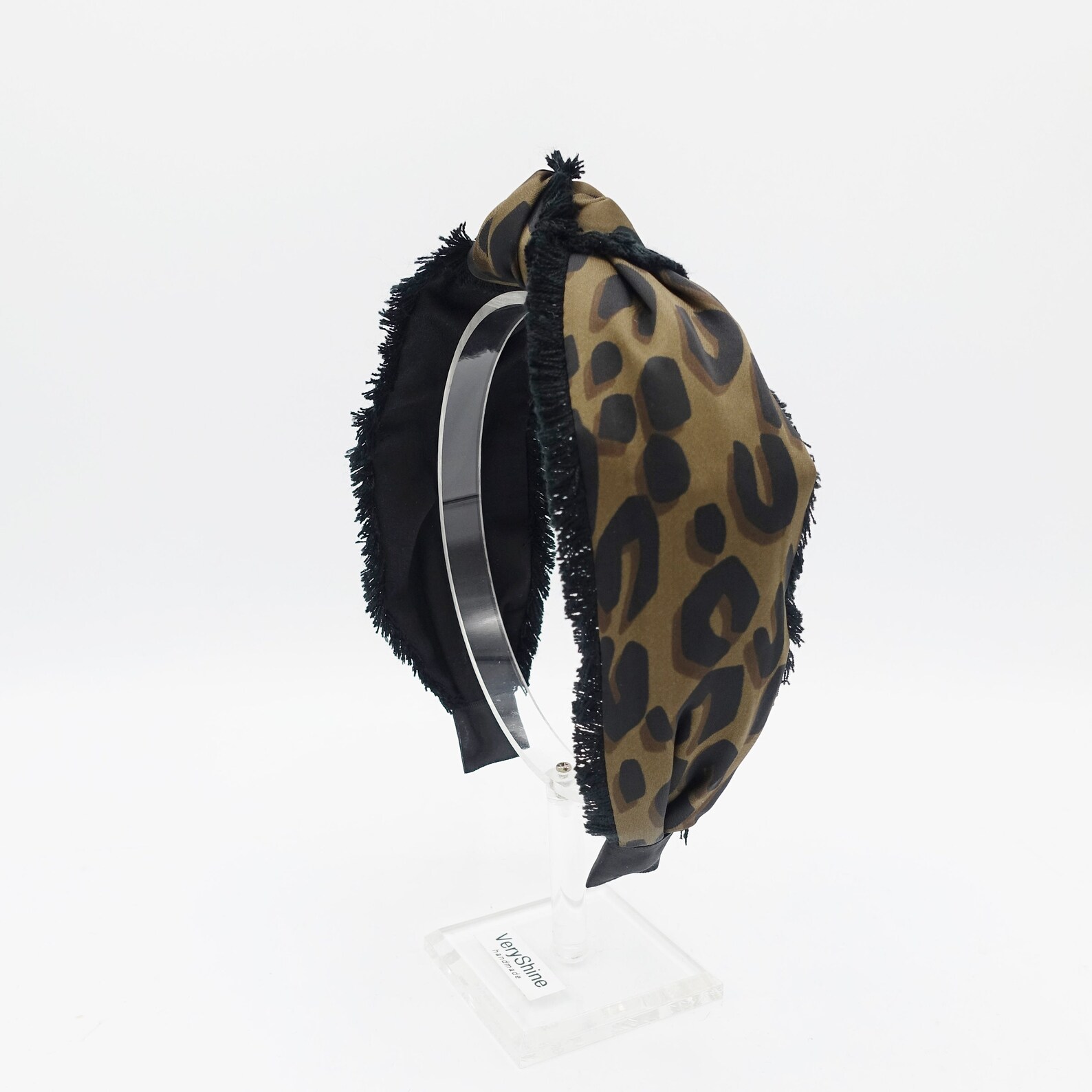 Leopard Print Fringe Trim Headband Tassel Hairband Top Knot Hair ...