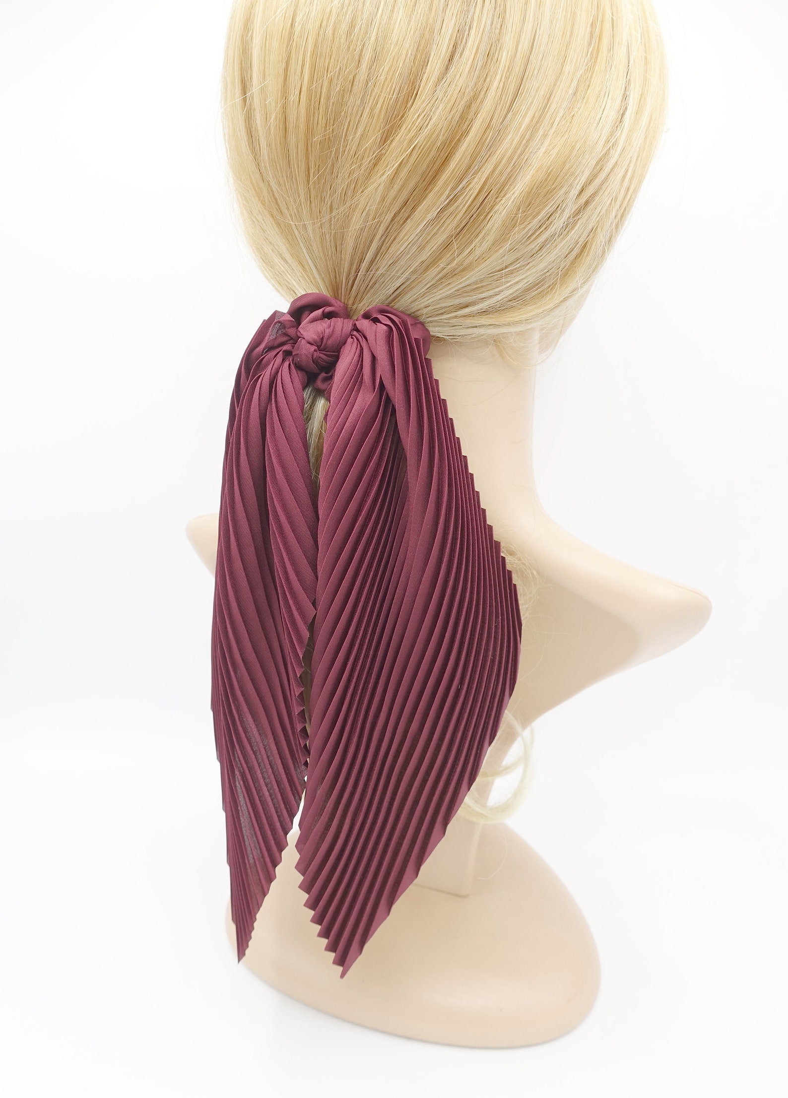 Pleated Scrunchies Tailed Glossy Hair Elastic Hair Accessory for Women ...