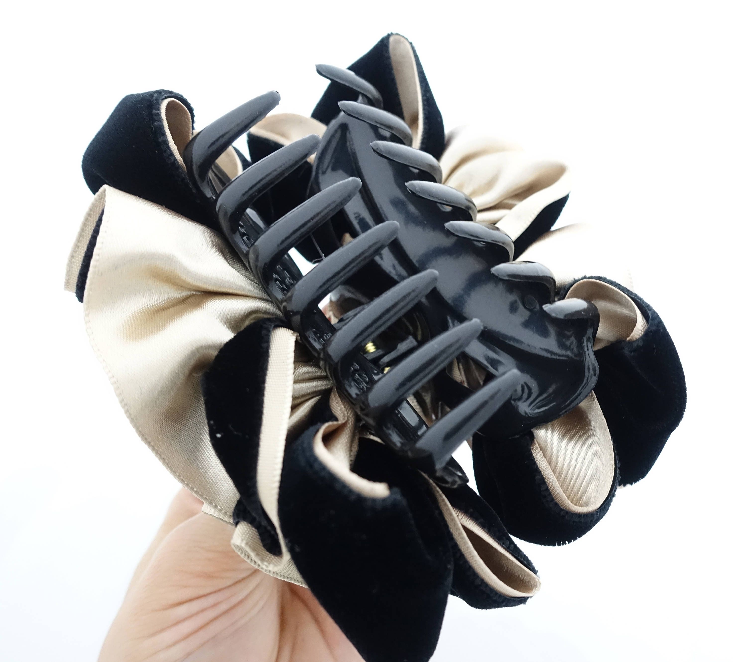 Soft Double Velvet Satin Layer Bow Luxury Ruffle Flower Winter - Etsy