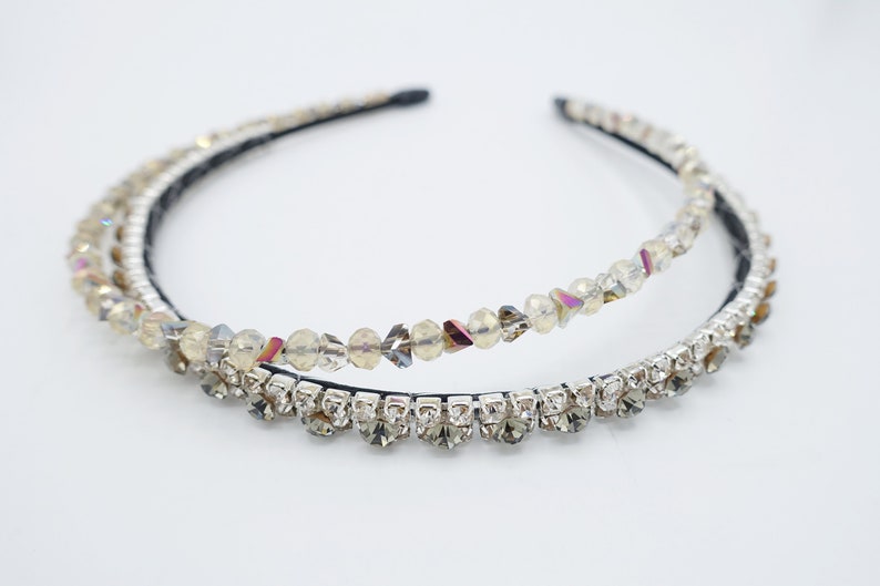 Jeweled Double Headband Rhinestone Crystal Embellished - Etsy