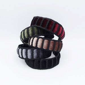 Velvet Headband Rectangle Frame Embellished Hairband Unique Fall Winter ...