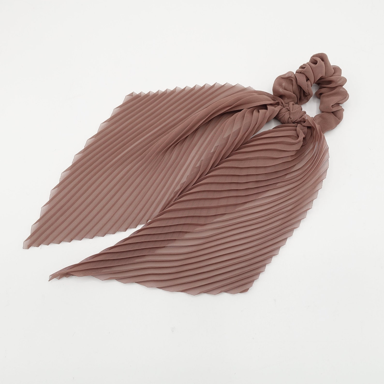 Pleated Scrunchies Chiffon Bow Long Tail Scarf Hair Tie Scrunchie Women ...