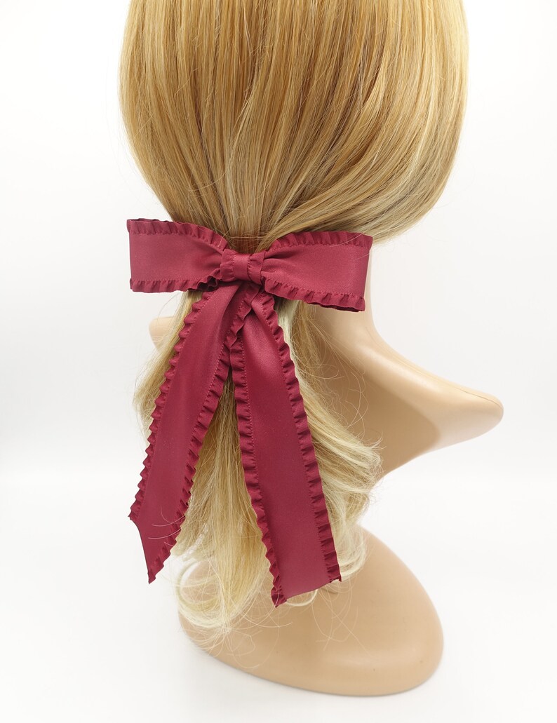 Frill Hair Bow Basic Style - Etsy