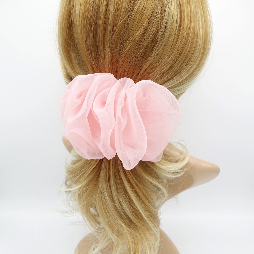 Solid Mesh Scrunchies Hair Barrette Pleated Wave Women Hair - Etsy