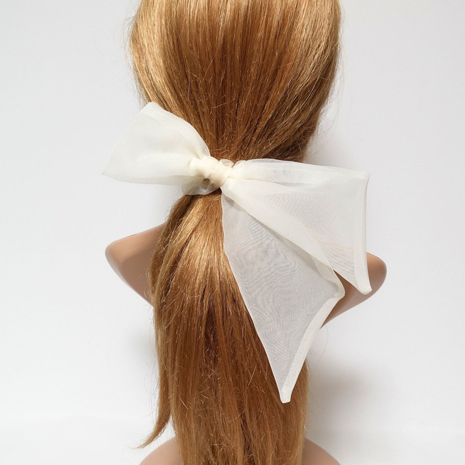Solid Organdy Mesh Bow Knot Scrunchies Woman Hair Accessory - Etsy
