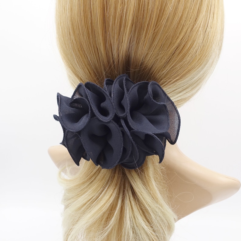 Chiffon Ruffle Edge Flower Hair Barrette for Women - Etsy
