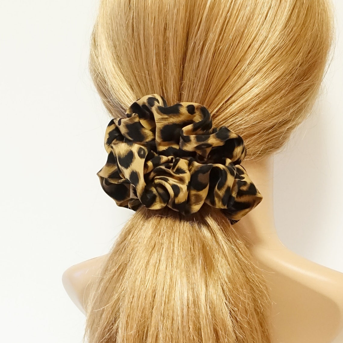 Soft leopard print hair scrunchies for women | Etsy