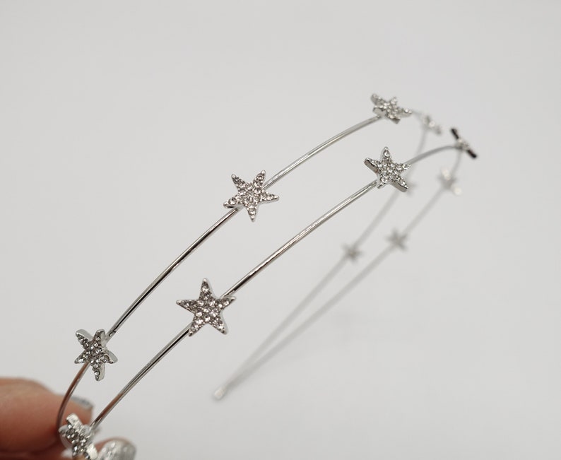 Double Strand Star Rhinestone Headband Thin Metal Headband for Women - Etsy