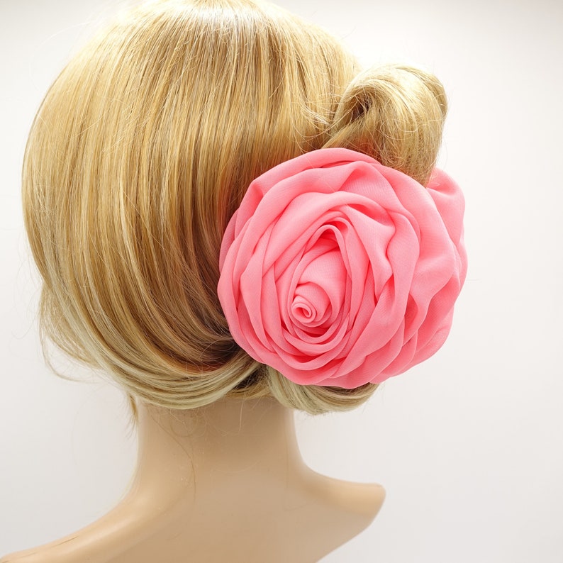 Chiffon Flower Hair Claw Updo Hair Clamp for Women - Etsy