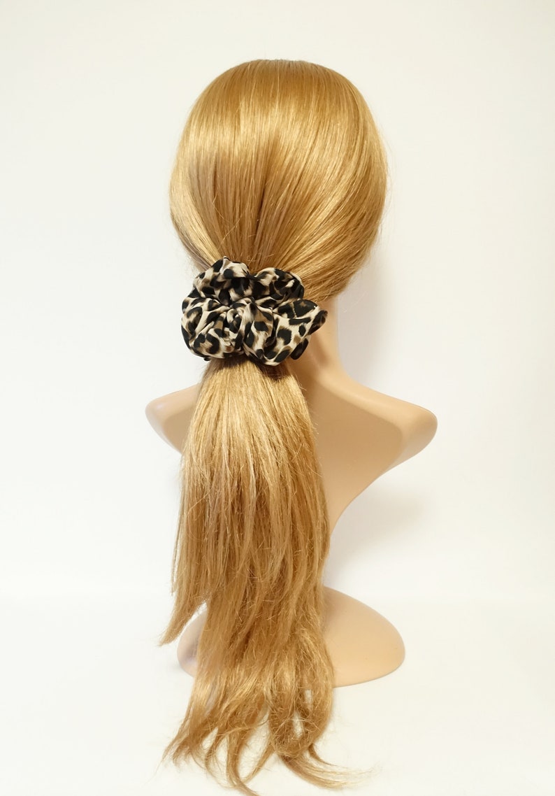Soft leopard print hair scrunchies for women | Etsy