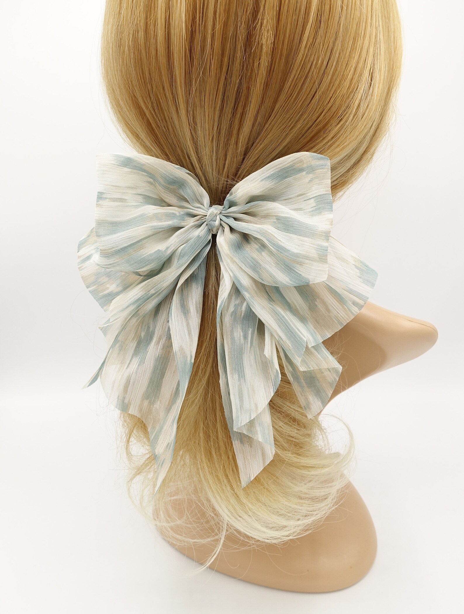 Chiffon Stripe Color Dye Hair Bow for Women - Etsy