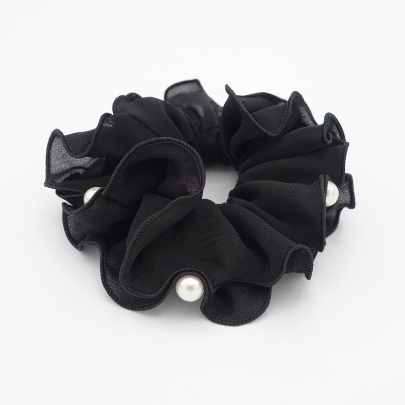 Pearl Chiffon Scrunchies Women Hair Elastic Scrunchie - Etsy