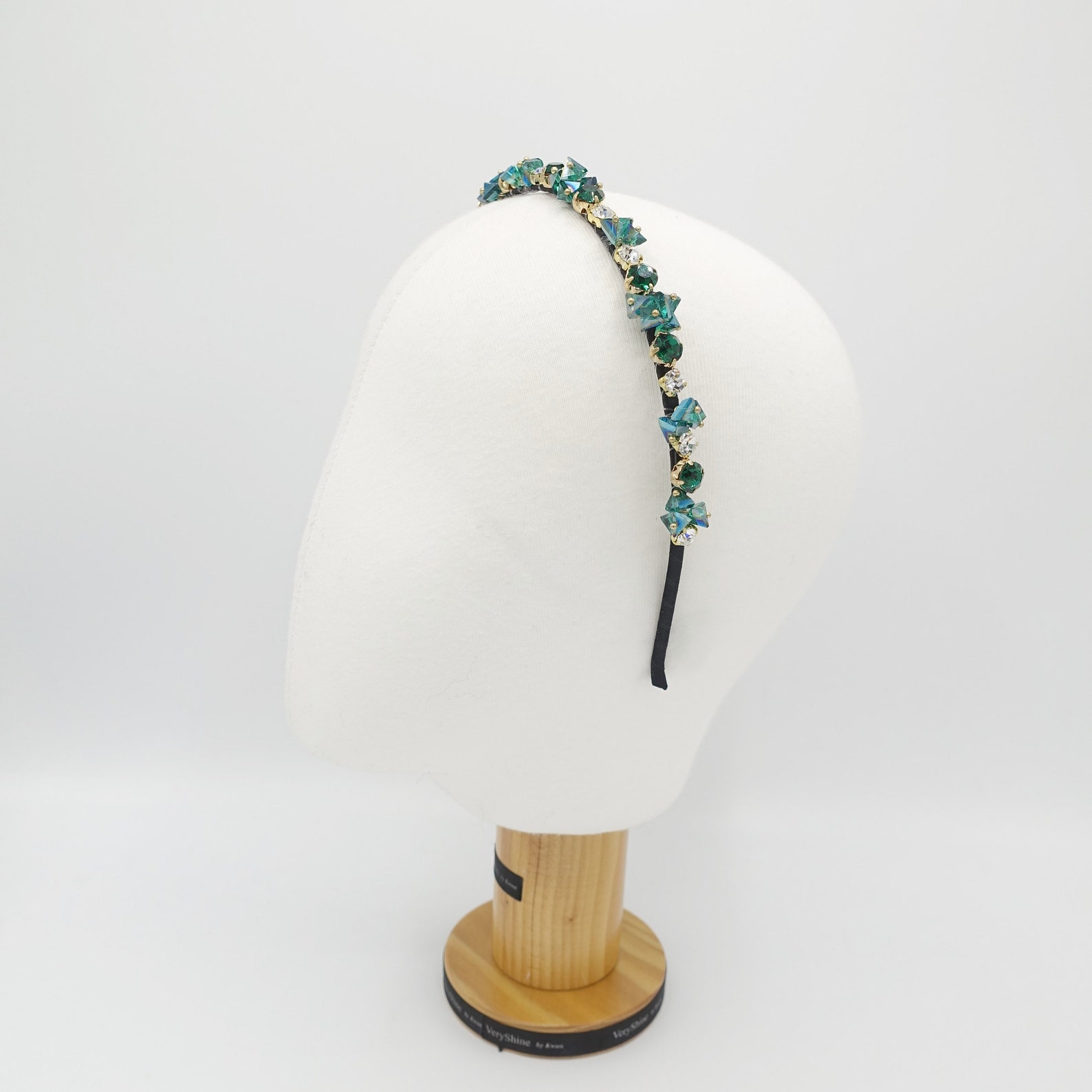 Luxury crystal rhinestone headband polyhedron jewel beaded | Etsy