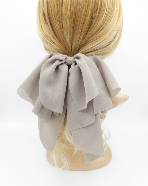 Chiffon droopy hair bow sheer hair accessory for women | Etsy