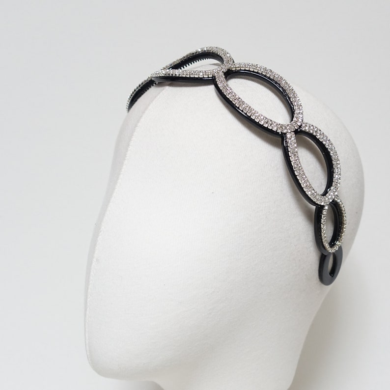 Rhinestone Decorated Headband Geometric Frame Jeweled Hairband Hair ...
