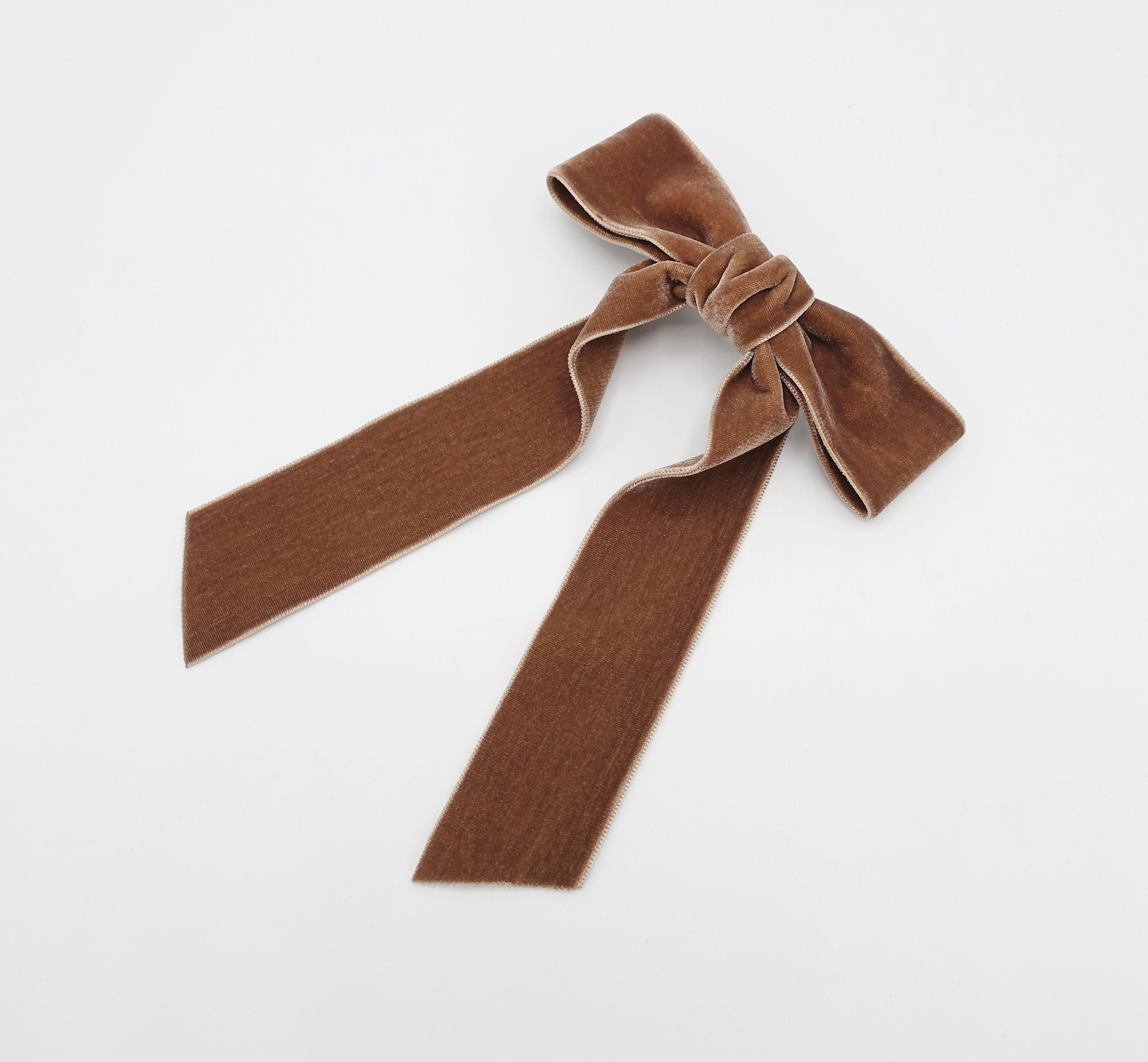 Velvet Hair Bow With Tail Double Faced Velvet Basic Women Hair - Etsy