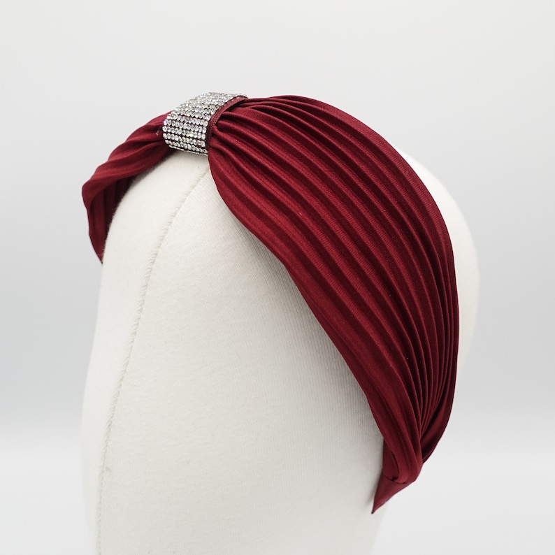 Pleated Headband Rhinestone Decorated Hairband Woman Hair Accessory - Etsy