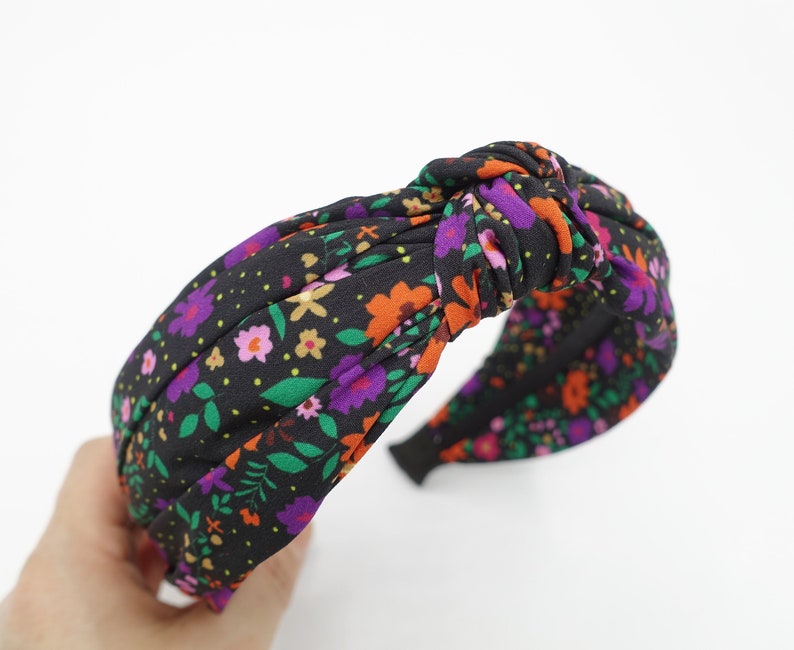 Small Floral Headband Colorful Top Knot Hairband for Women - Etsy