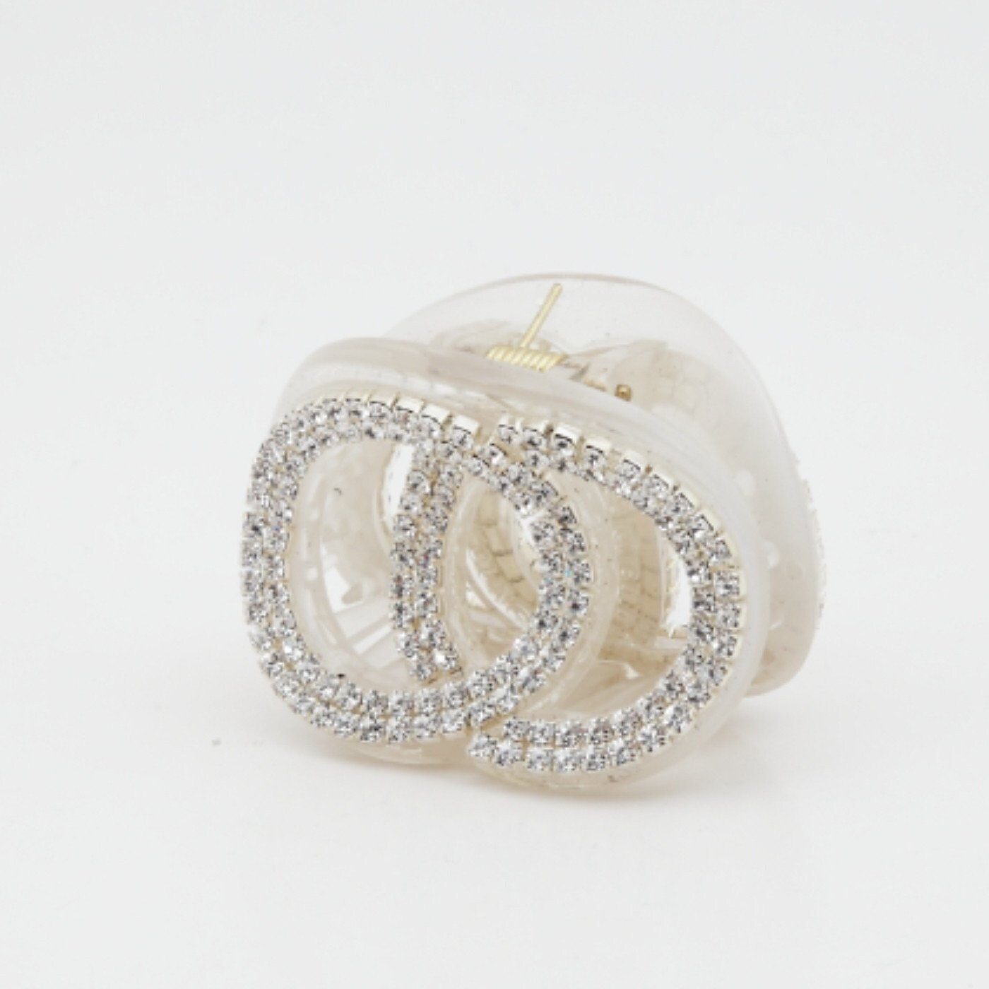 Small Rhinestone Hair Claw Circle Dissolve Half up Half Down - Etsy