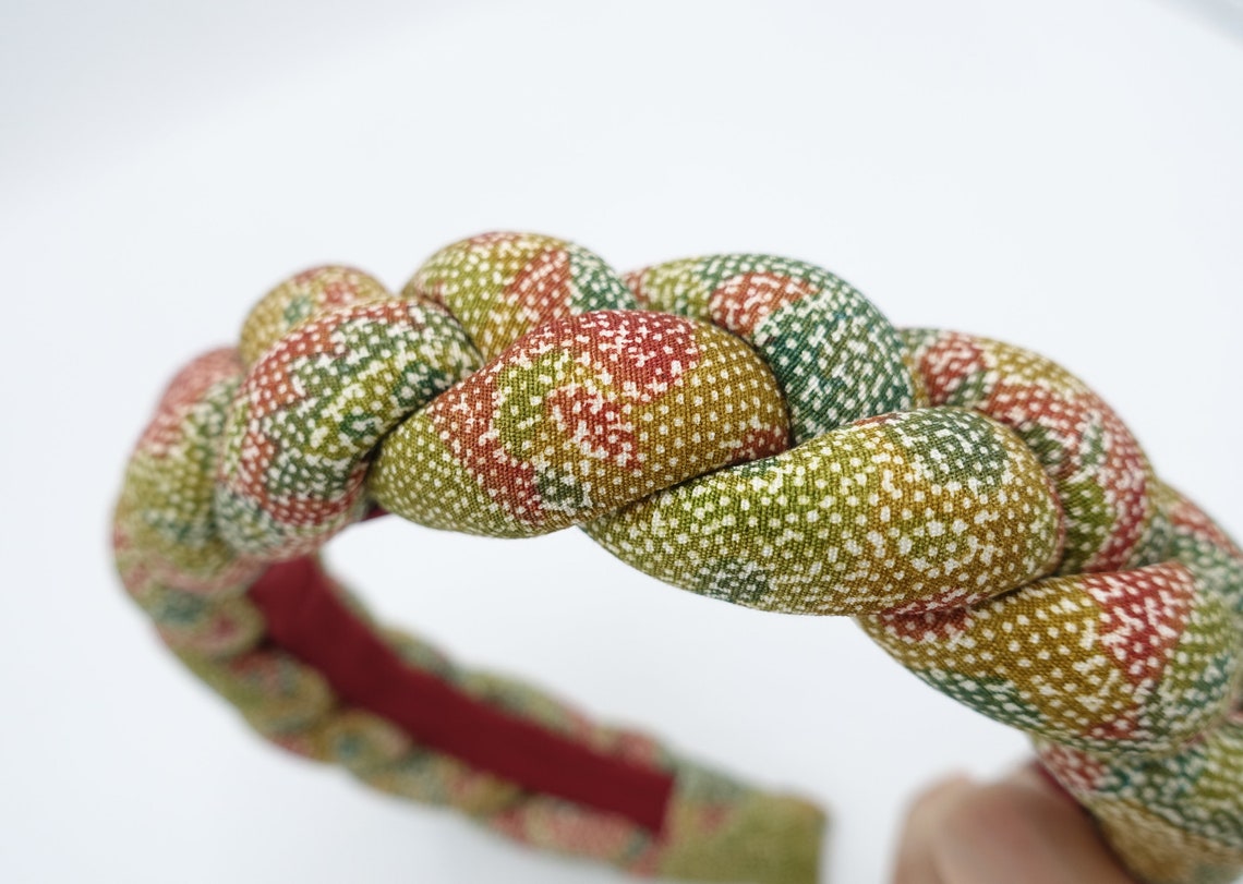 Silk braided headband floral padded hairband luxury hair | Etsy