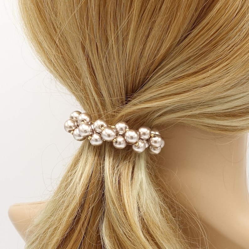 Pearl Half Moon Ponytail Barrette Clip Hair Accessory - Etsy