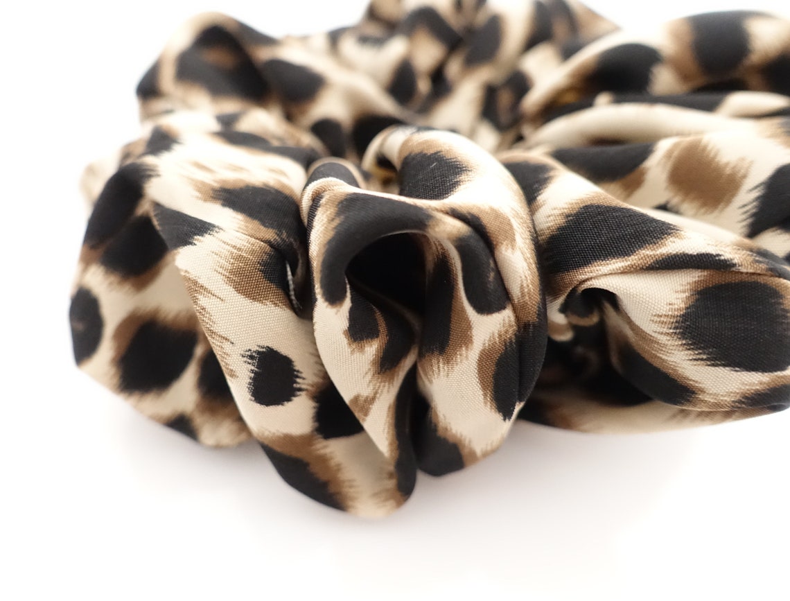 Soft leopard print hair scrunchies for women | Etsy