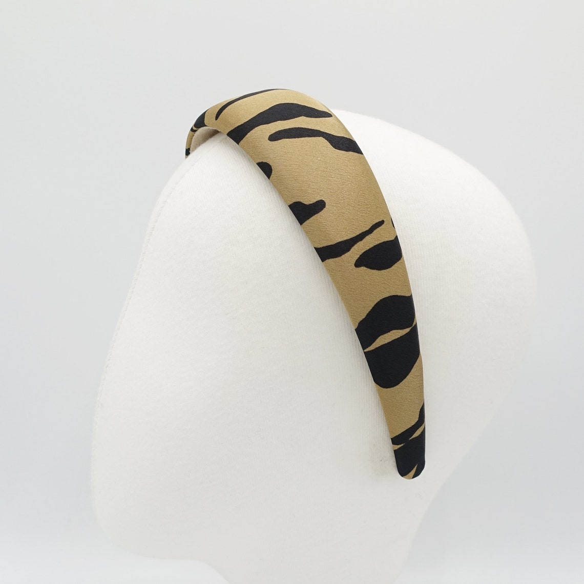 Satin zebra print padded headband | Etsy